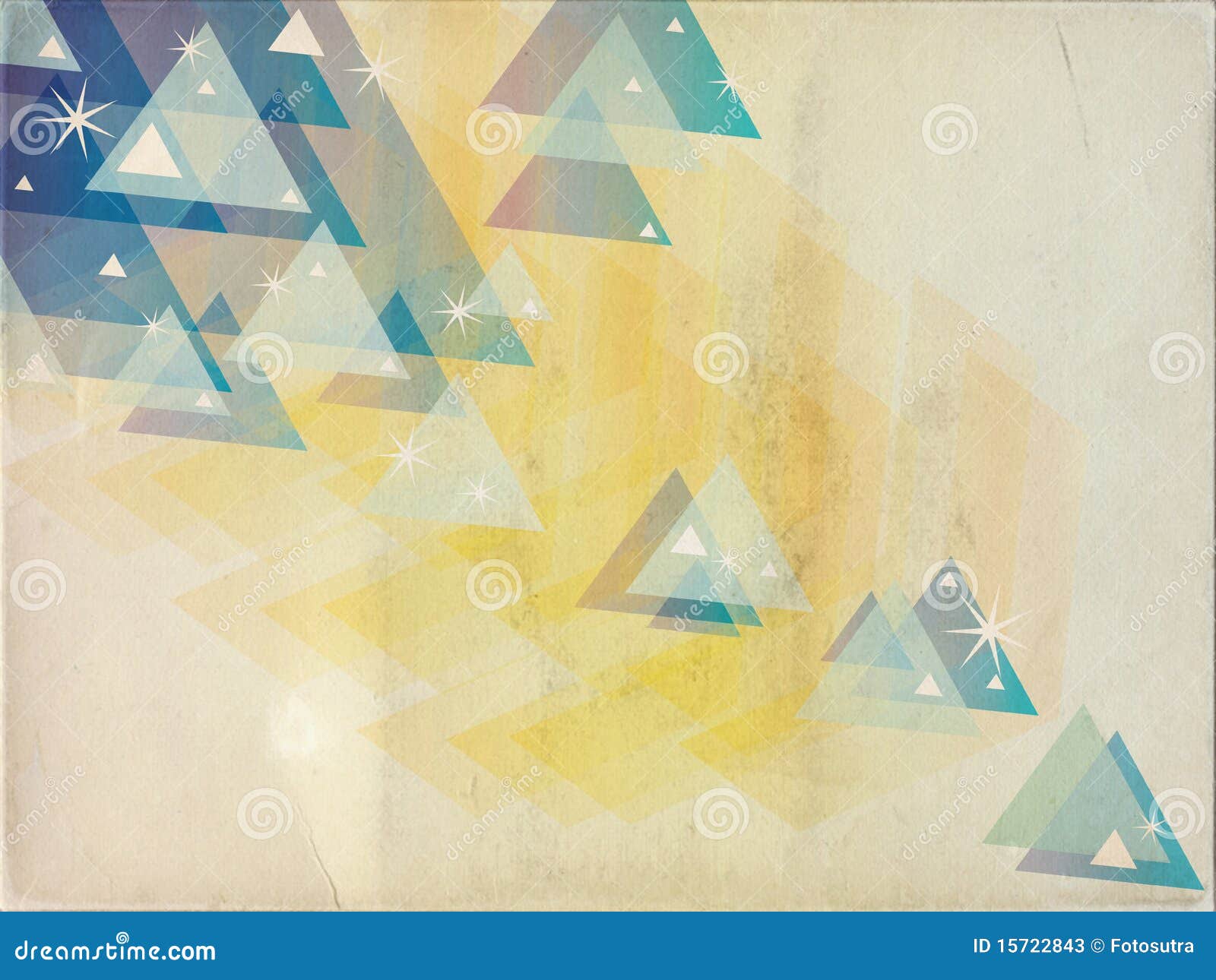 Abstract Blue Yellow Triangles Grunge Background Stock Illustration ...