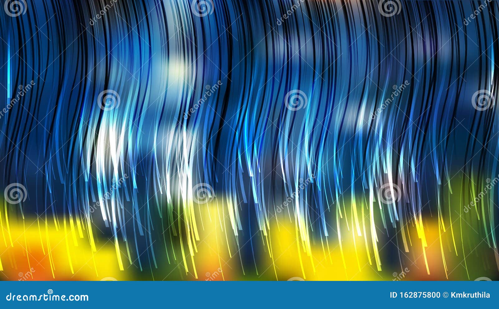 Abstract Blue and Yellow Vertical Wavy Lines Background Vector Graphic ...