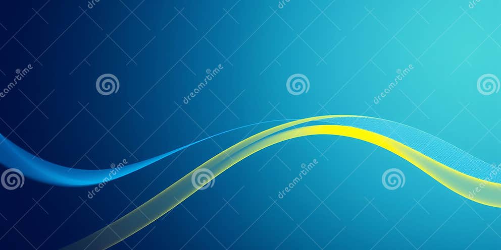 Abstract Blue and Yellow Wave Background Stock Illustration ...
