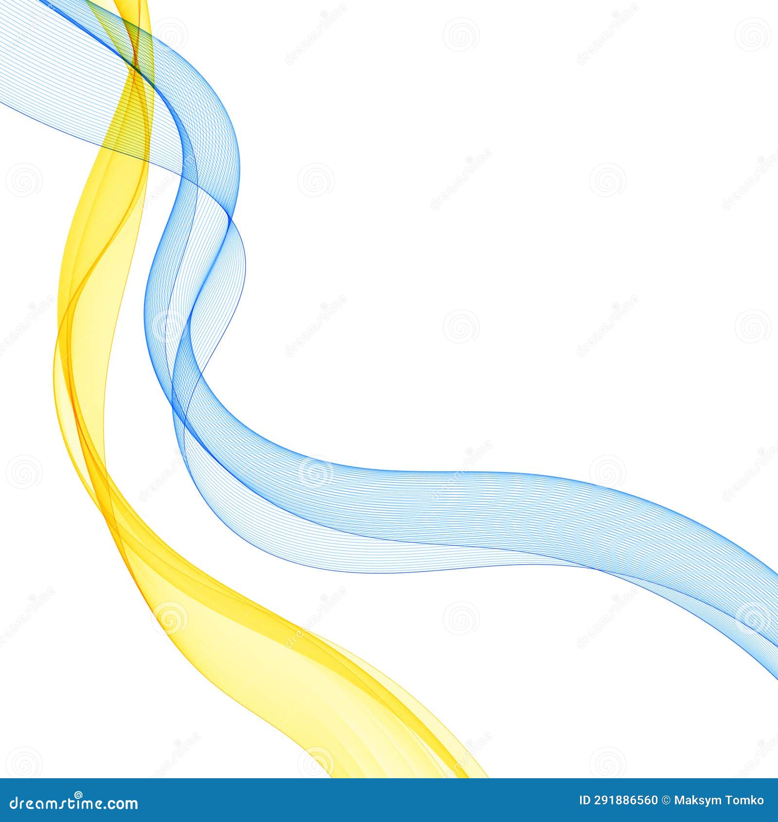Abstract Blue and Yellow Wave. Decorative Element. Eps 10 Stock ...
