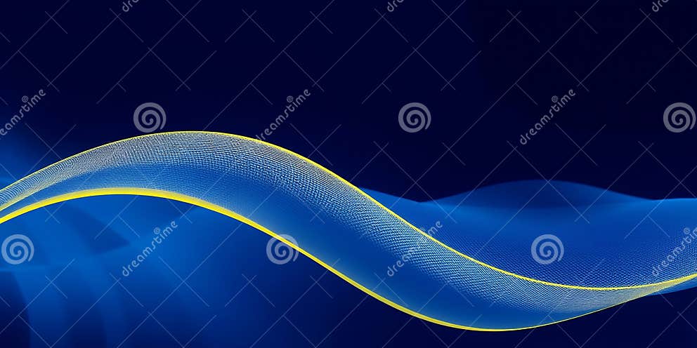 Abstract Blue and Yellow Wave Design Stock Illustration - Illustration ...