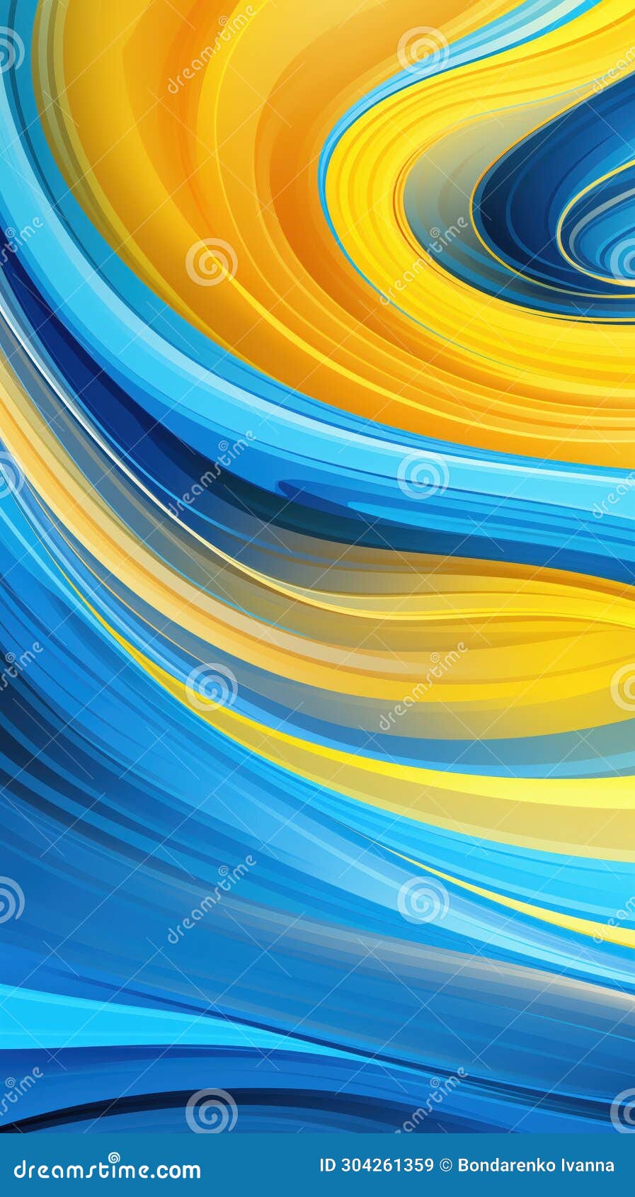 Abstract Blue and Yellow Wavy Color Background Stock Illustration ...