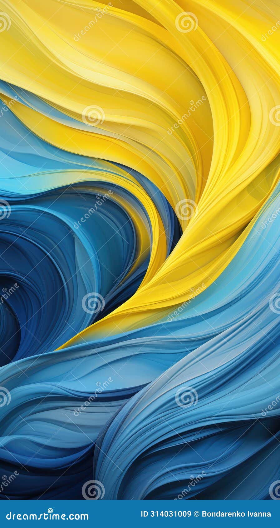 Abstract Blue and Yellow Wavy Color Background Stock Illustration ...