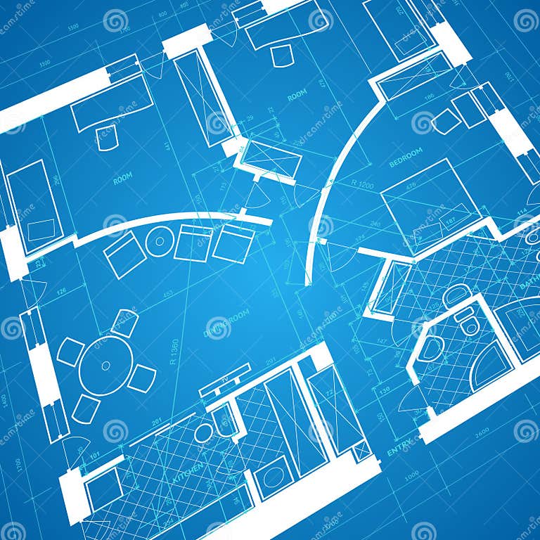 Abstract Blueprint Background Stock Vector - Illustration of drawing ...