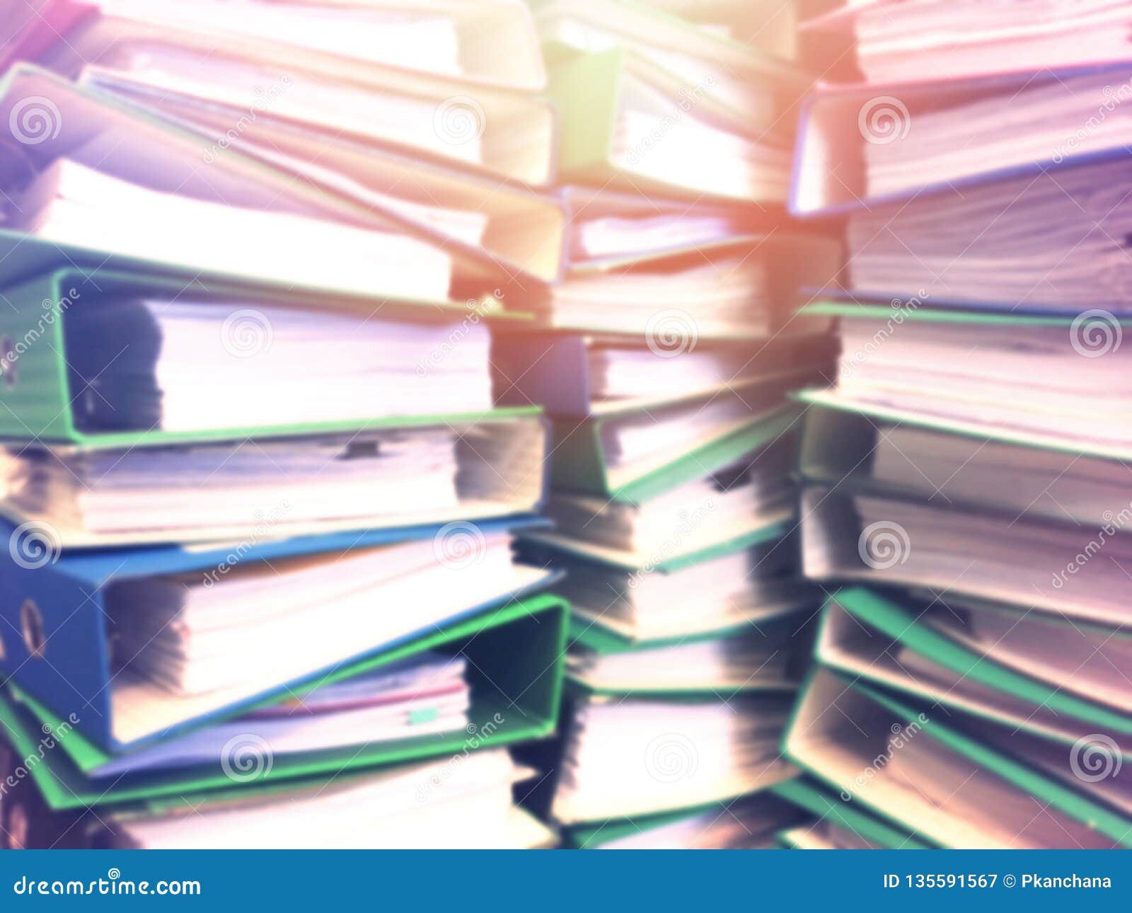 Abstract Blur Background of File Stack at Office Stock Image - Image of ...