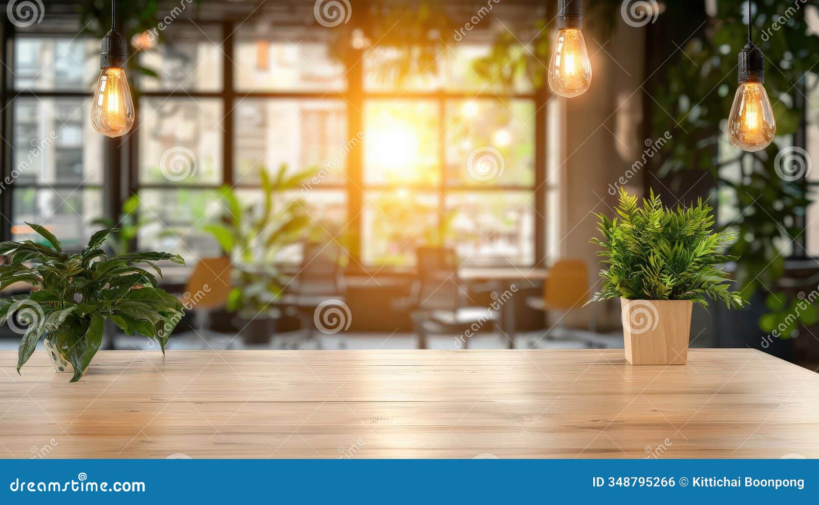 Abstract Blur and Defocused Office Interior for with Bokeh Lights ...