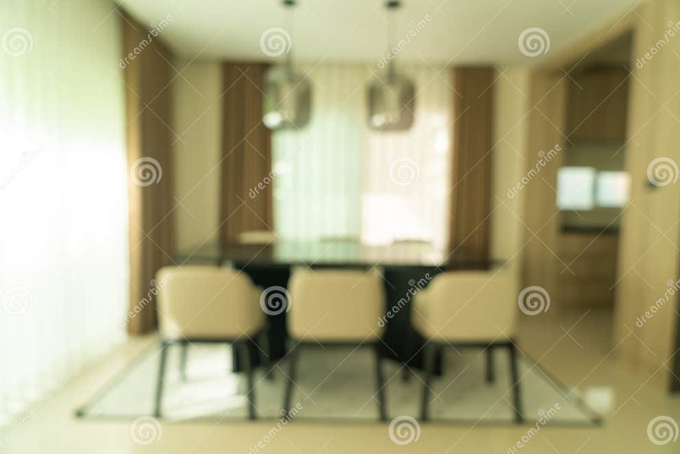 Abstract Blur Dining Table at Home Stock Image - Image of indoor, room ...