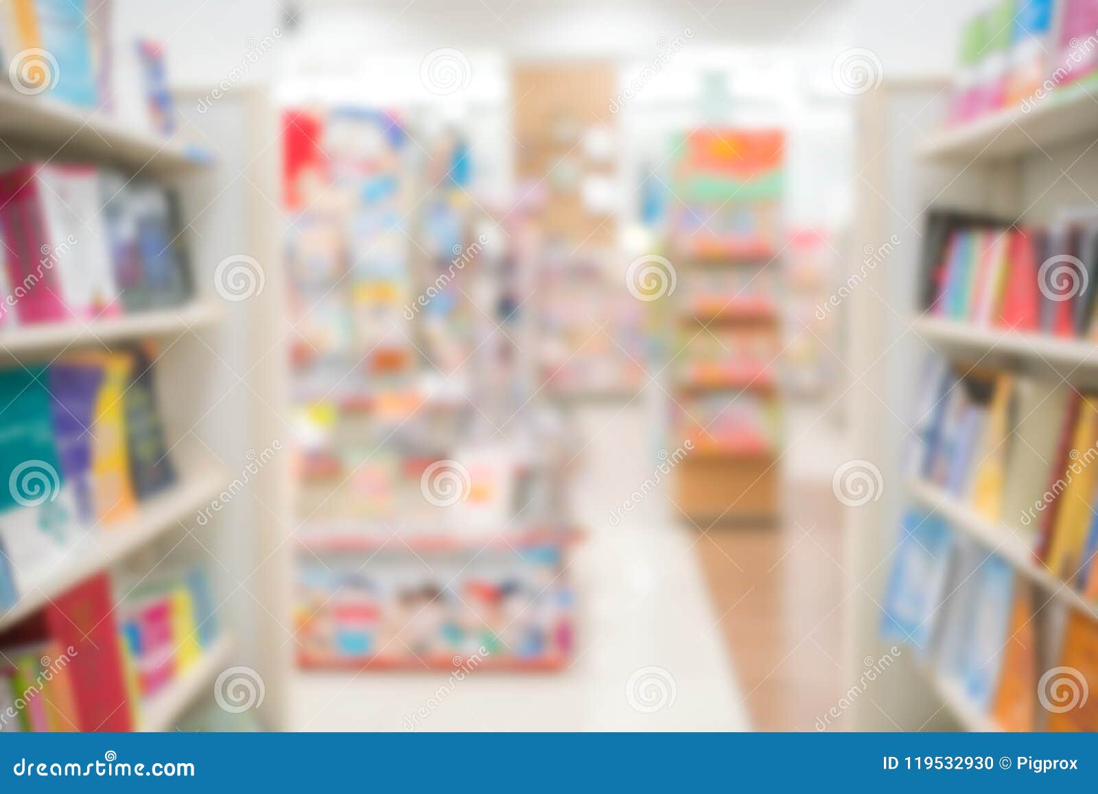 Abstract Blur of Book Store and Book Shop for Background Stock Photo ...