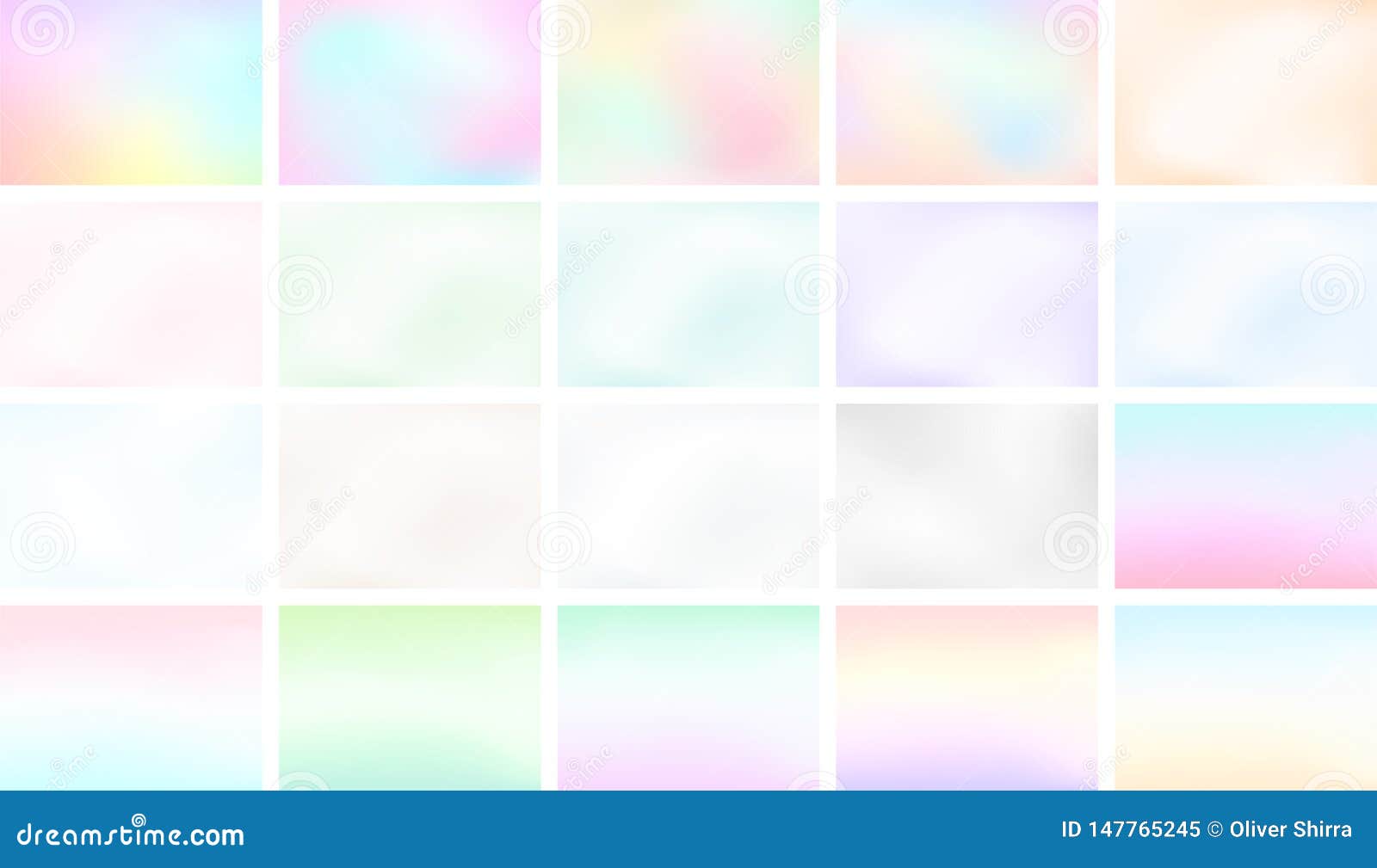 Abstract Blur Light Gradient Background Set A4 Landscape Stock Vector ...