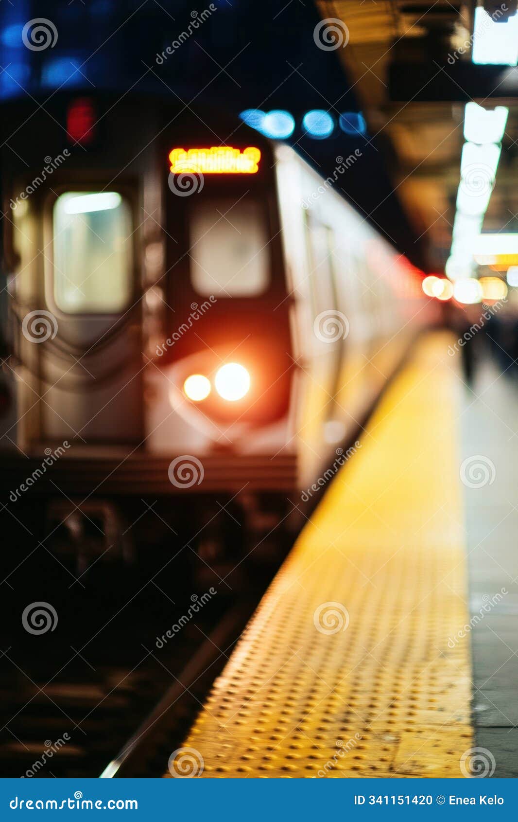 Abstract Blur Subway Platform with Arriving Train Stock Illustration ...