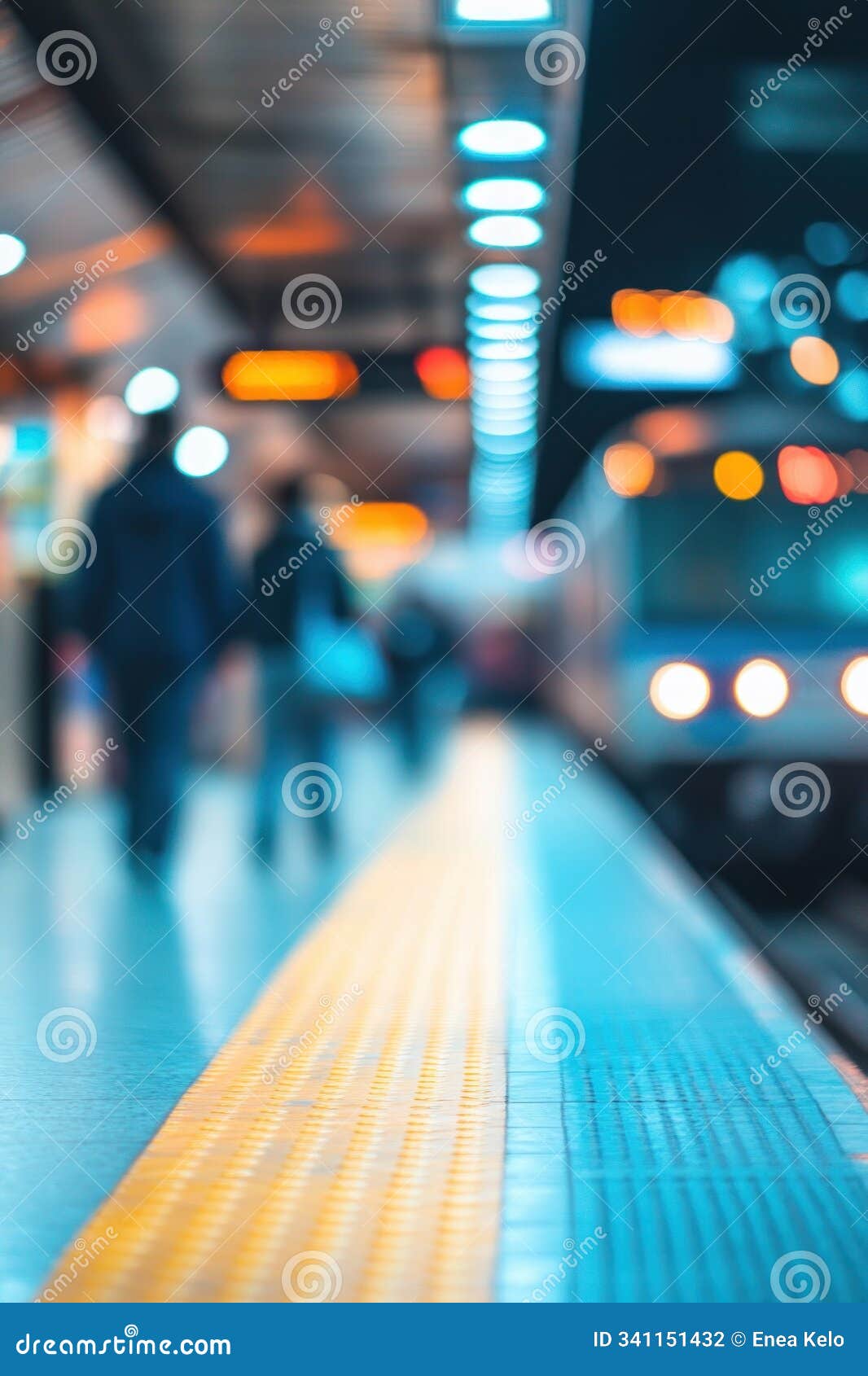 Abstract Blur Subway Platform with Arriving Train Stock Illustration ...