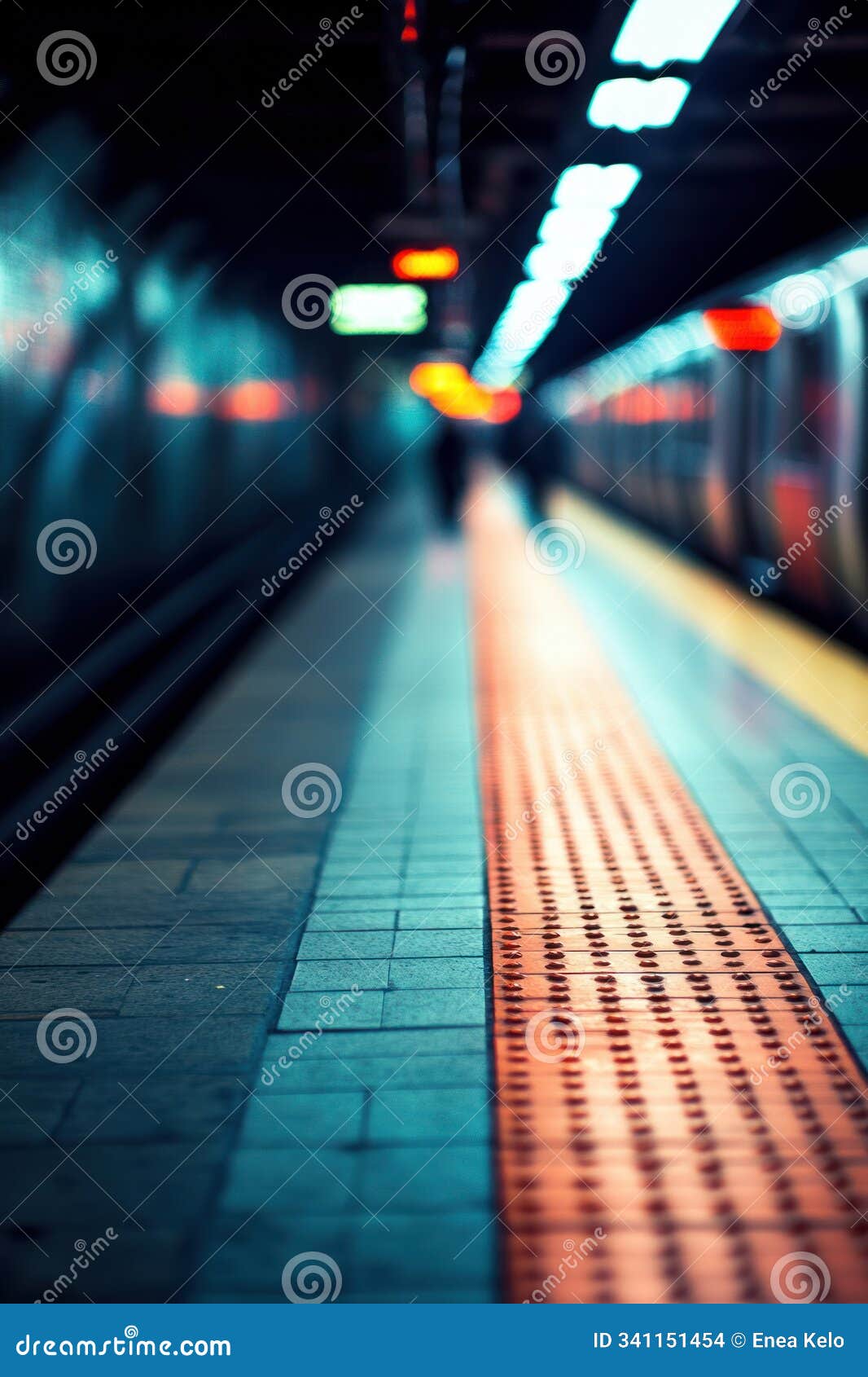 Abstract Blur Subway Platform with Arriving Train Stock Illustration ...