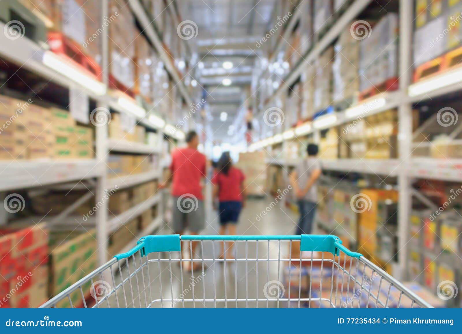 Abstract Blur Supermarket Aisle Stock Photo - Image of perspective ...