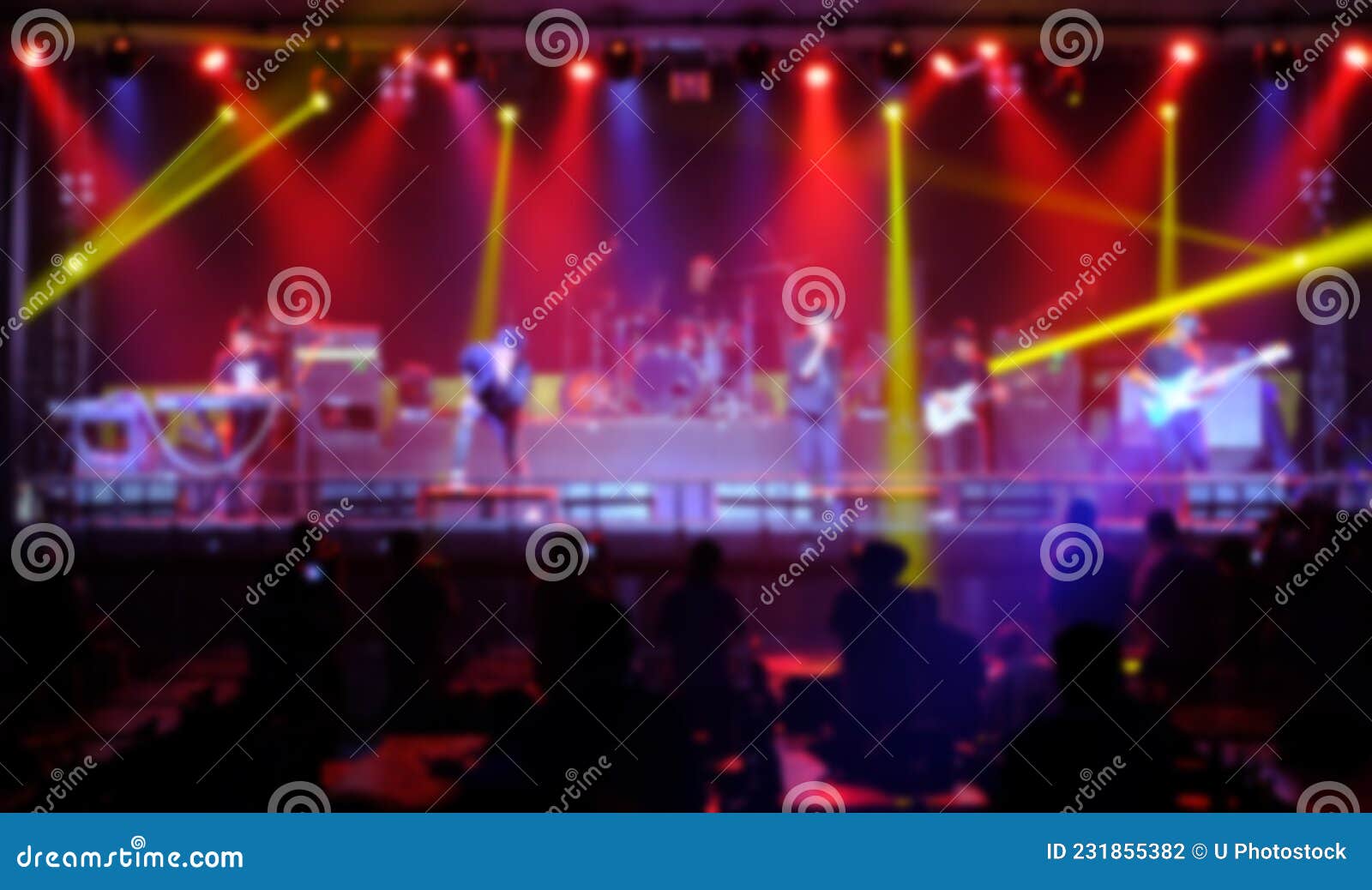 Blurred Artist Rocker Singer on Stage Stock Photo - Image of light ...