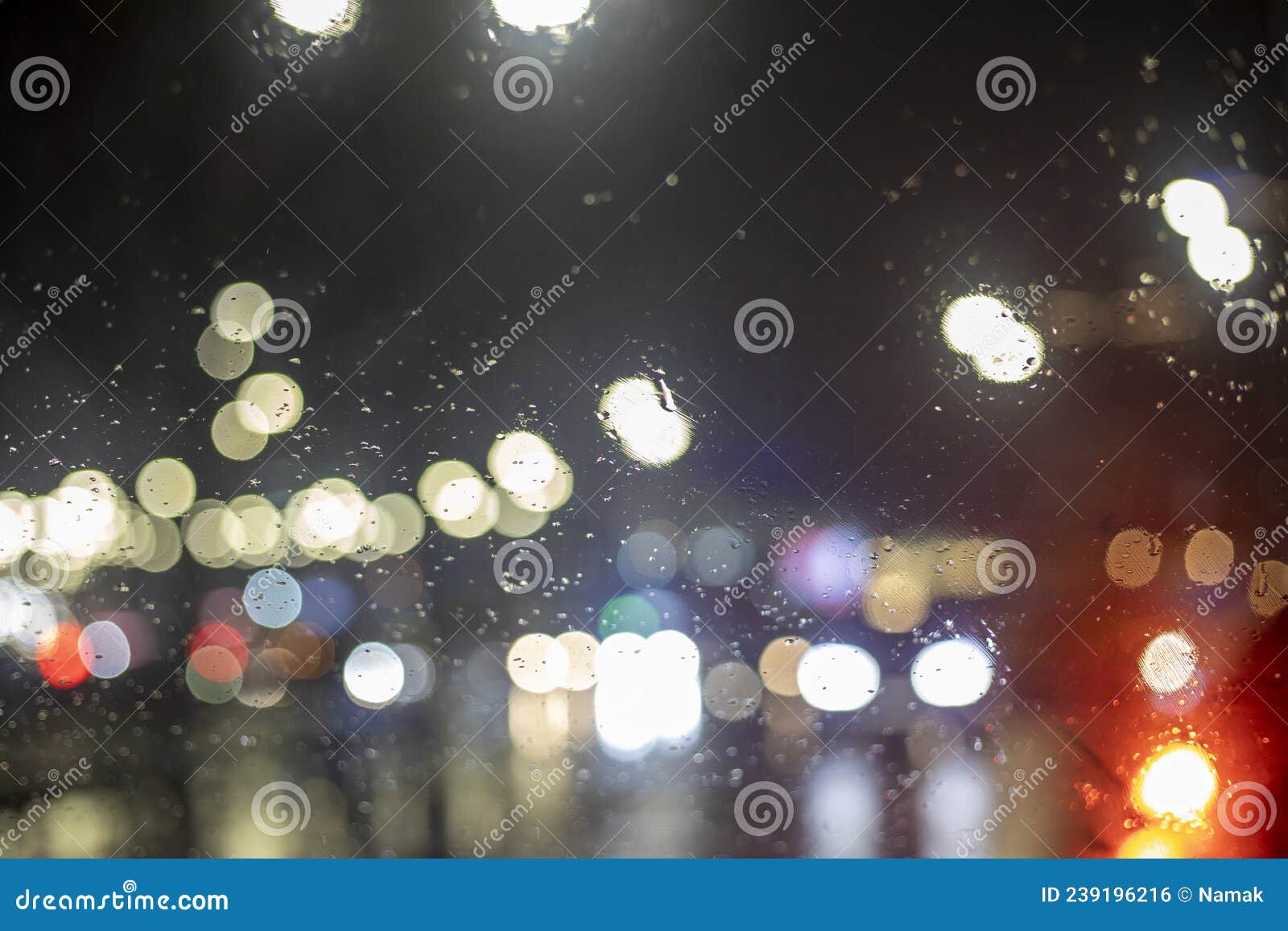 Abstract Blurred Background on the Windshield of a Car with Bright ...