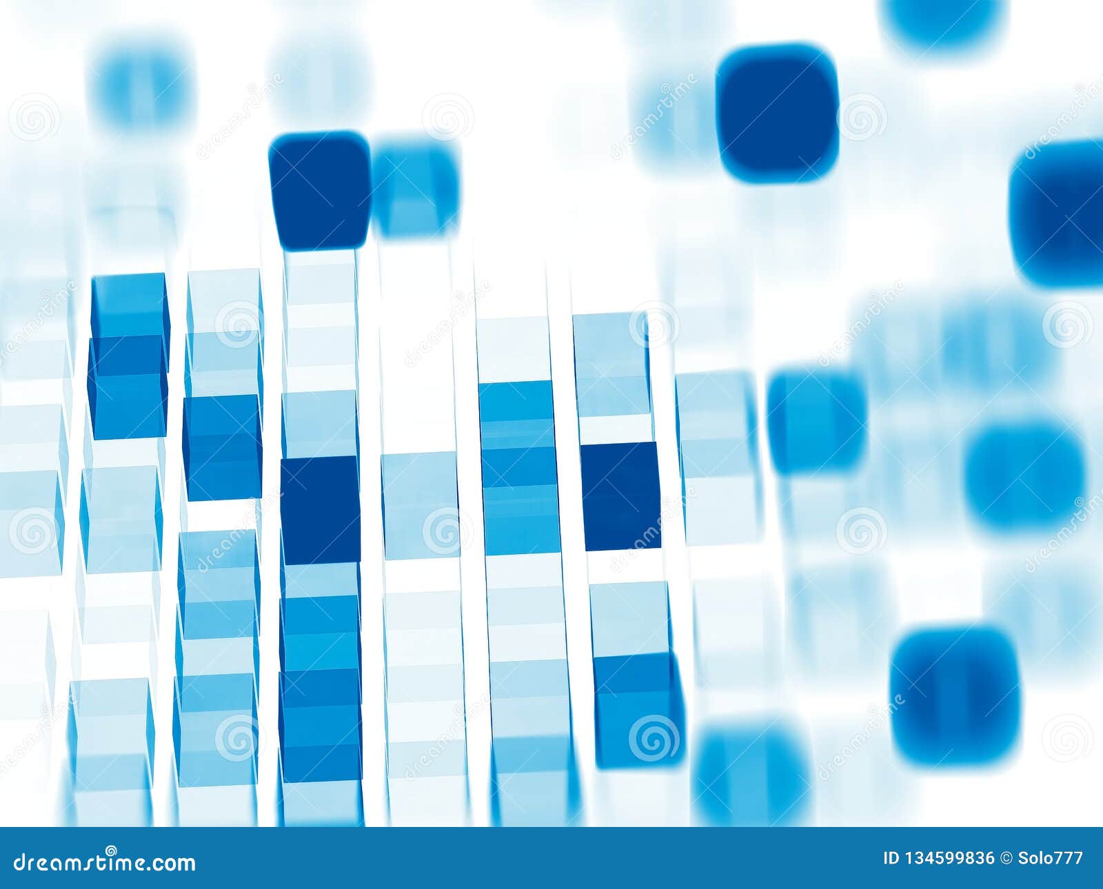 Abstract White and Blue Cubes Backdrop - Digitally Generated Ima Stock Illustration ...