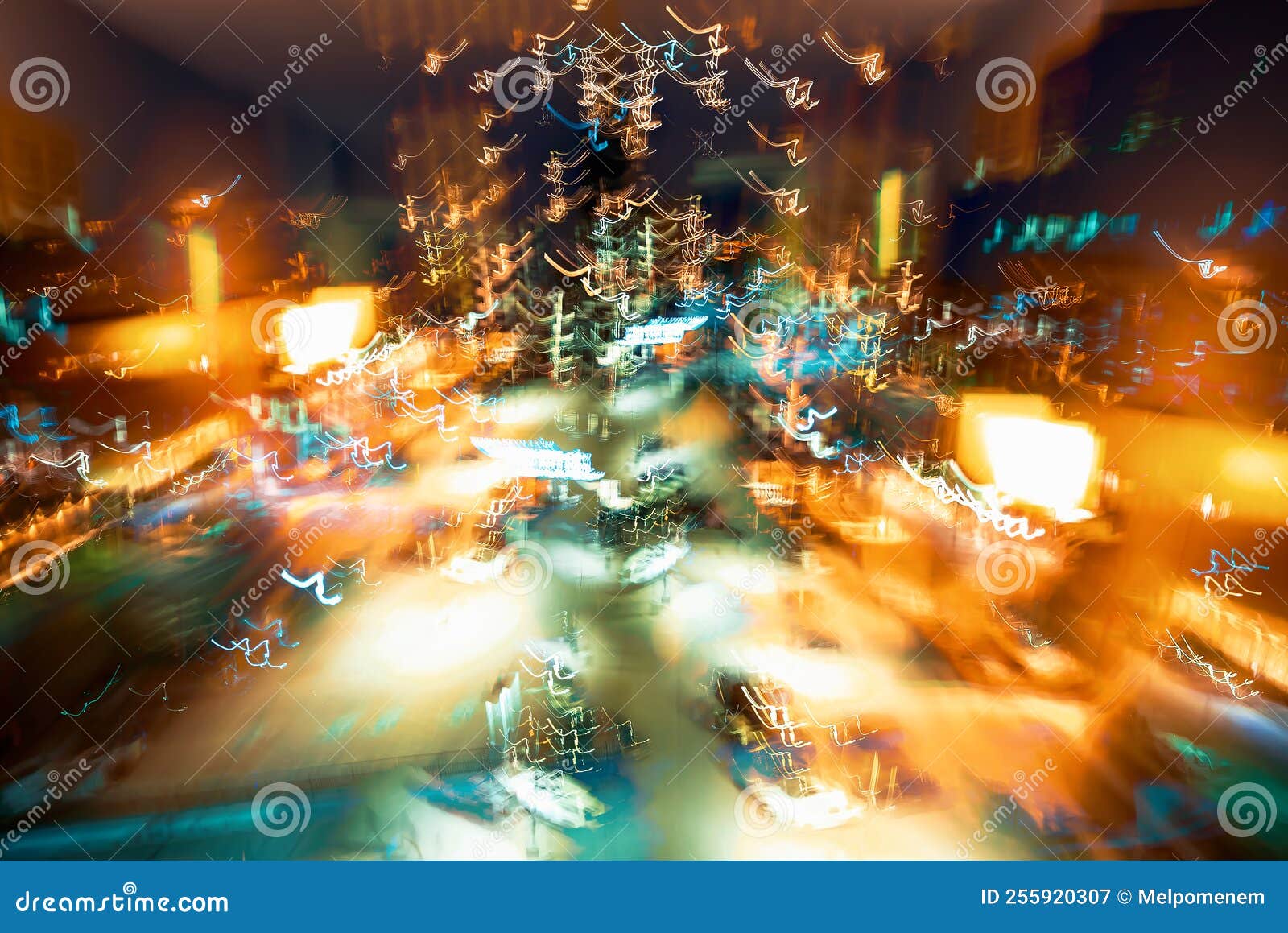 Abstract Blurred Cityscape Neon Lights Background Stock Image - Image ...