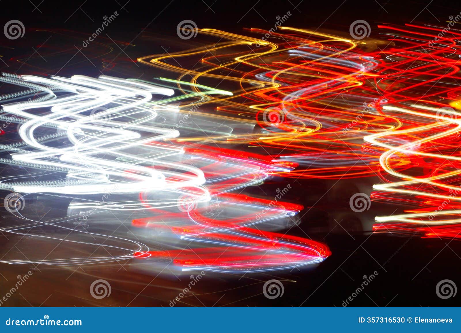 Abstract Blurred Colorful Light Effect on a Black Background. Long ...