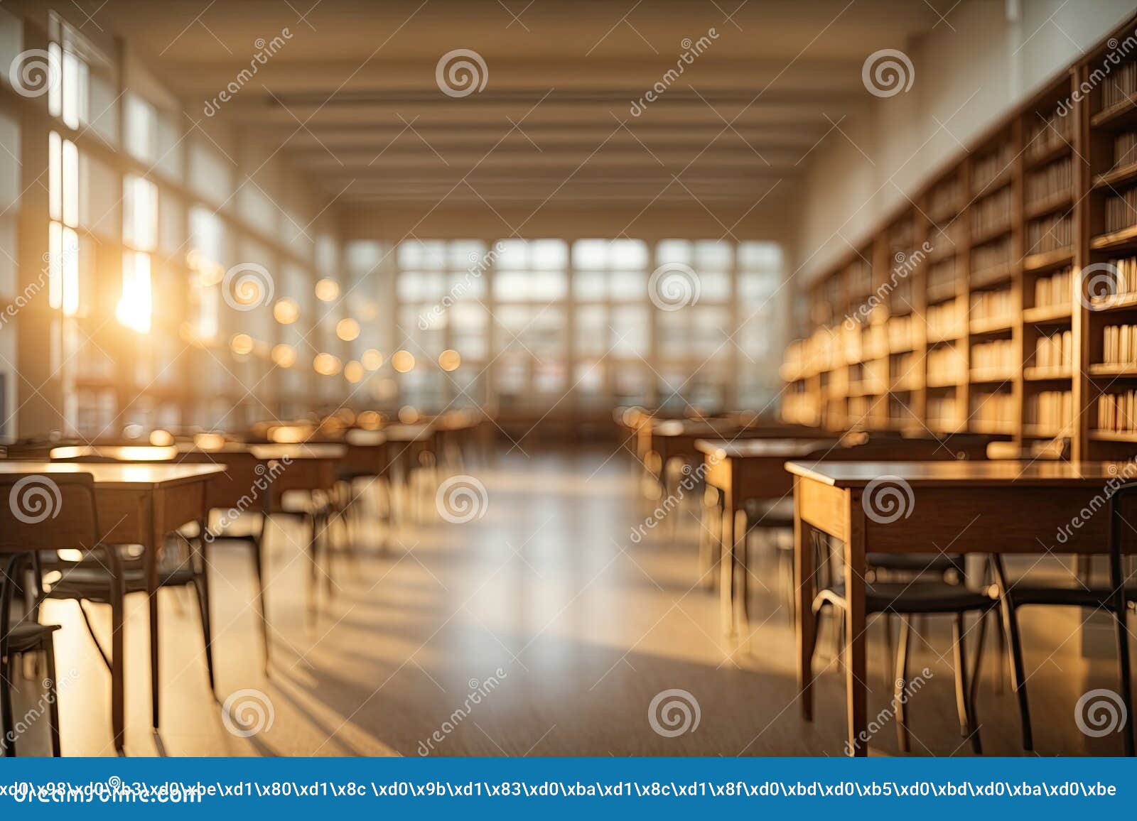 Abstract Blurred Empty College Library Interior Space. Ai Generative ...