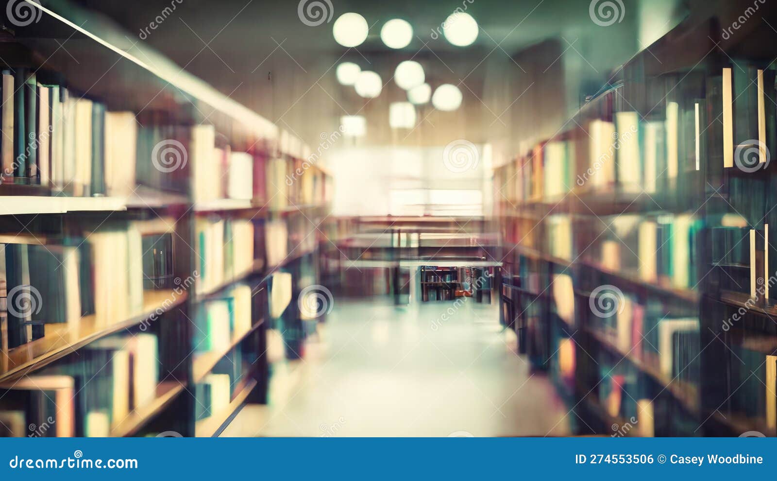 Abstract Blurred Empty College Library, Interior Space Stock ...