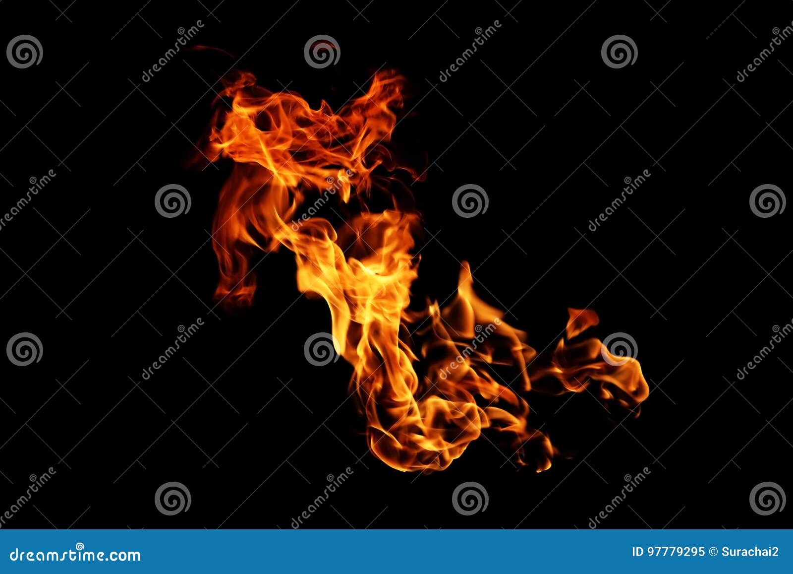 Abstract Blurred Fire Flames Isolated On Black Stock Image ...