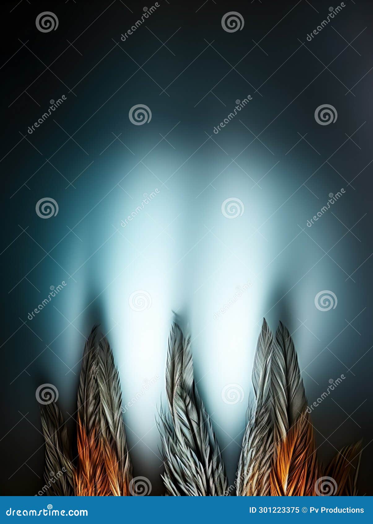 Abstract Blurred Gradient Background with Wild Bird Feathers. Stock ...