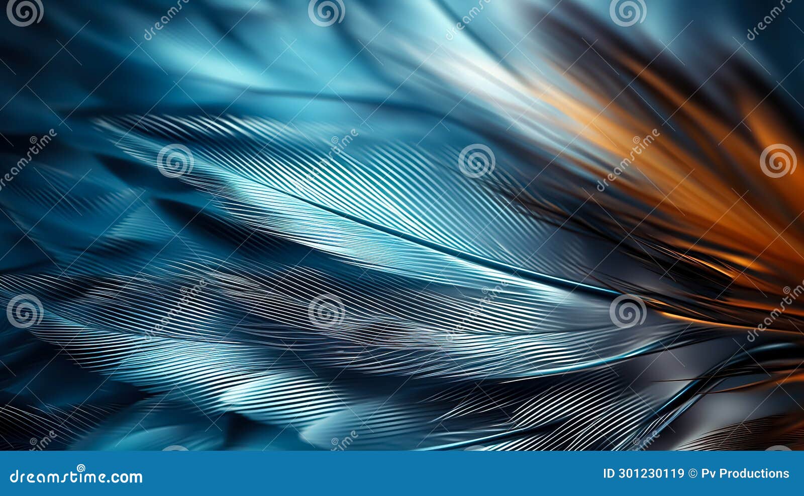 Abstract Blurred Gradient Background with Wild Bird Feathers. Stock ...