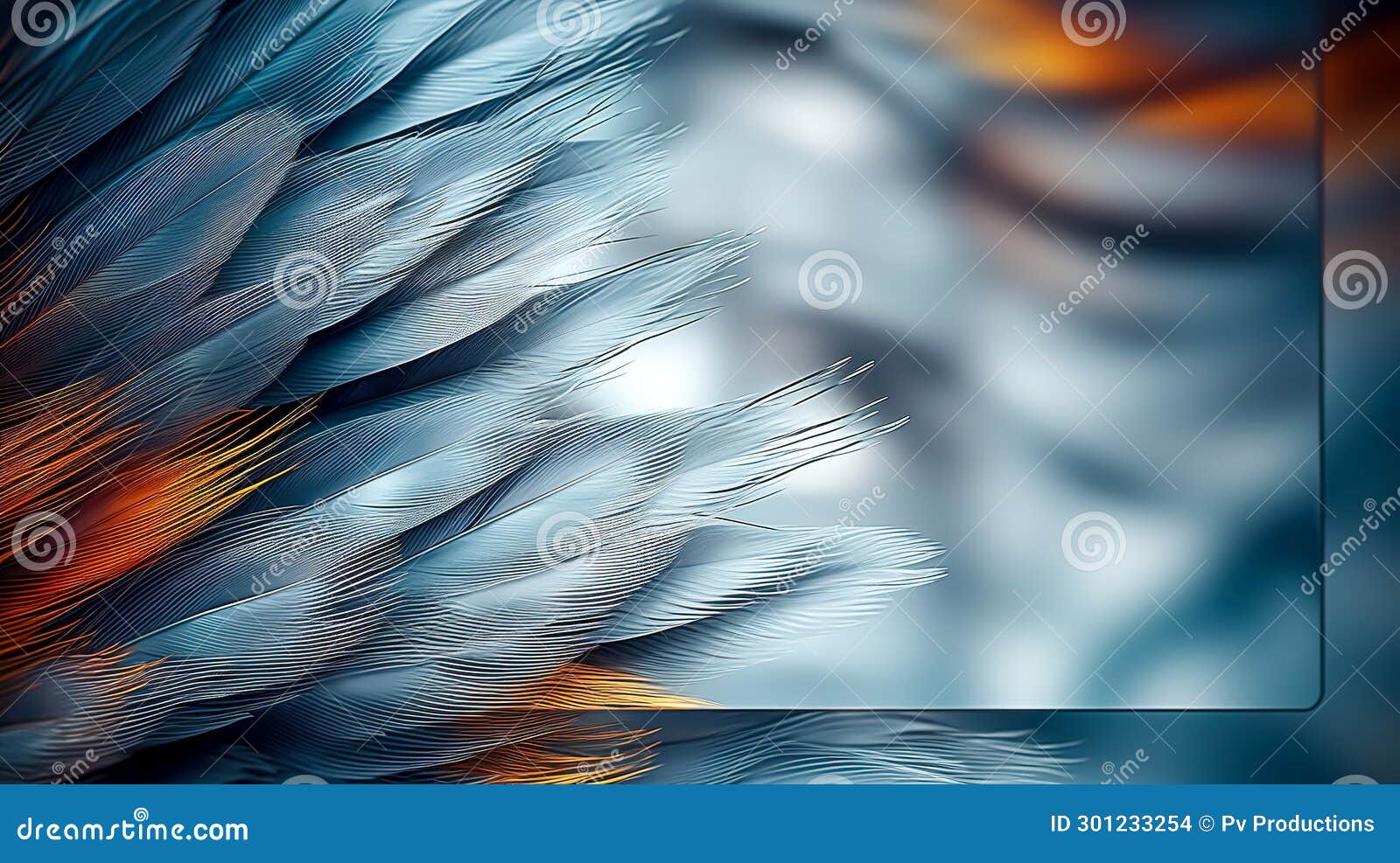 Abstract Blurred Gradient Background with Wild Bird Feathers. Stock ...