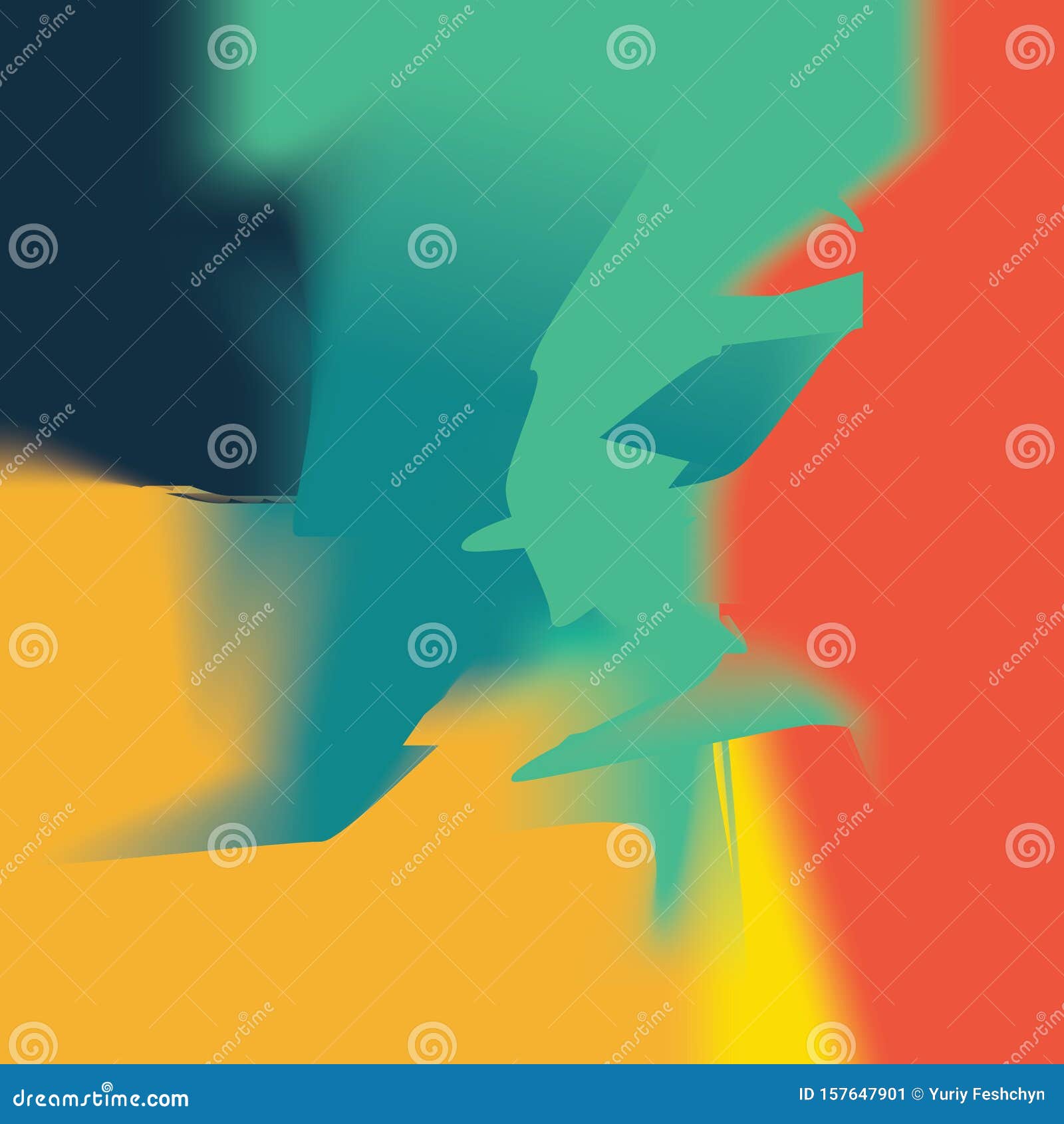 Abstract Blurred Gradient Mesh Background. Colorful Smooth Banner ...