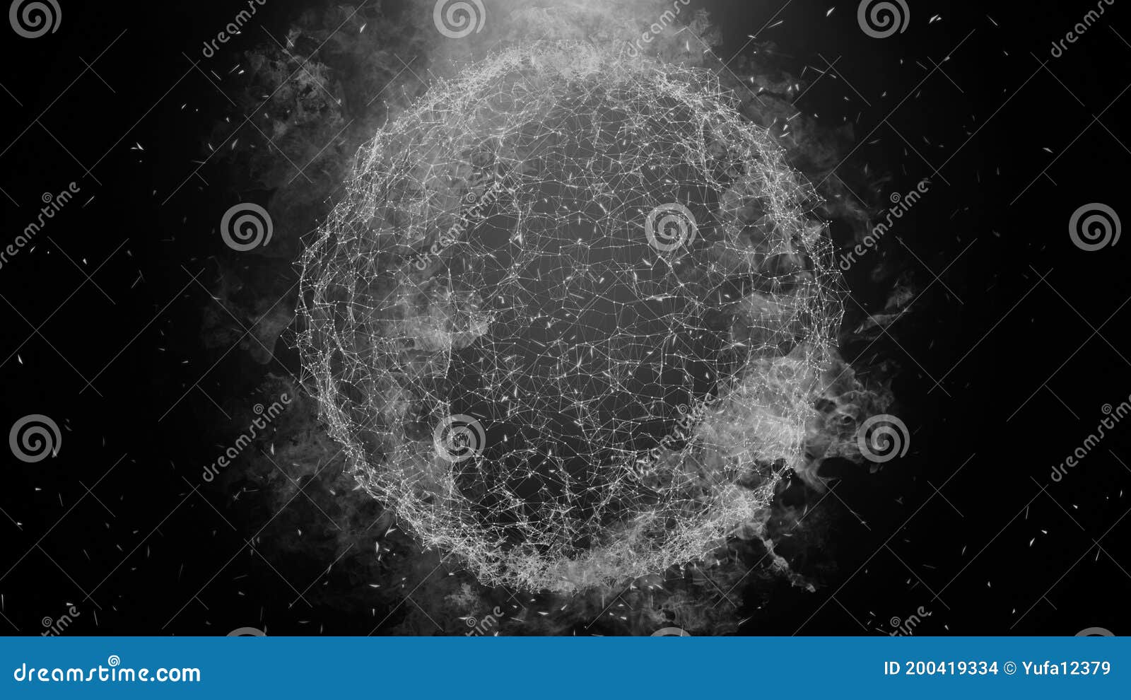 Abstract Blurred Plexus Effect Background. Fire Planet Earth with ...