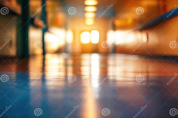 Abstract Blurred School Background, Focused on Classroom and Learning ...