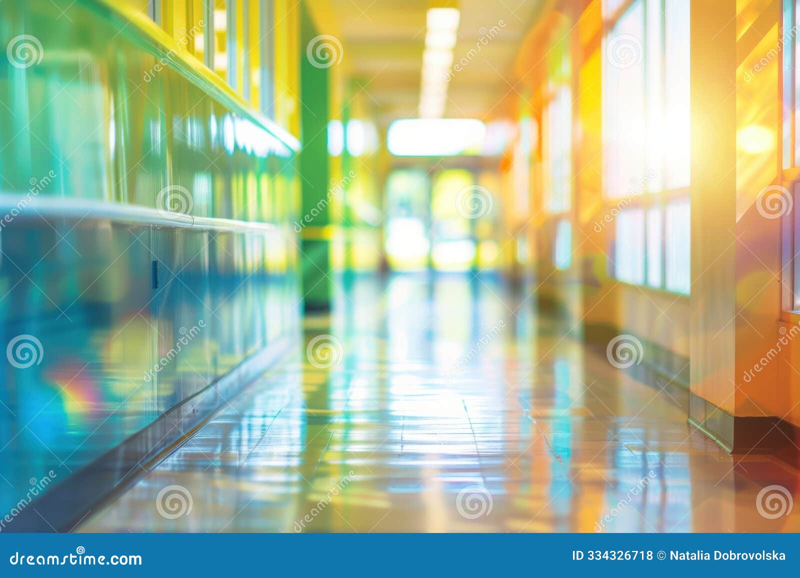 Abstract Blurred School Background, Focused on Classroom and Learning ...