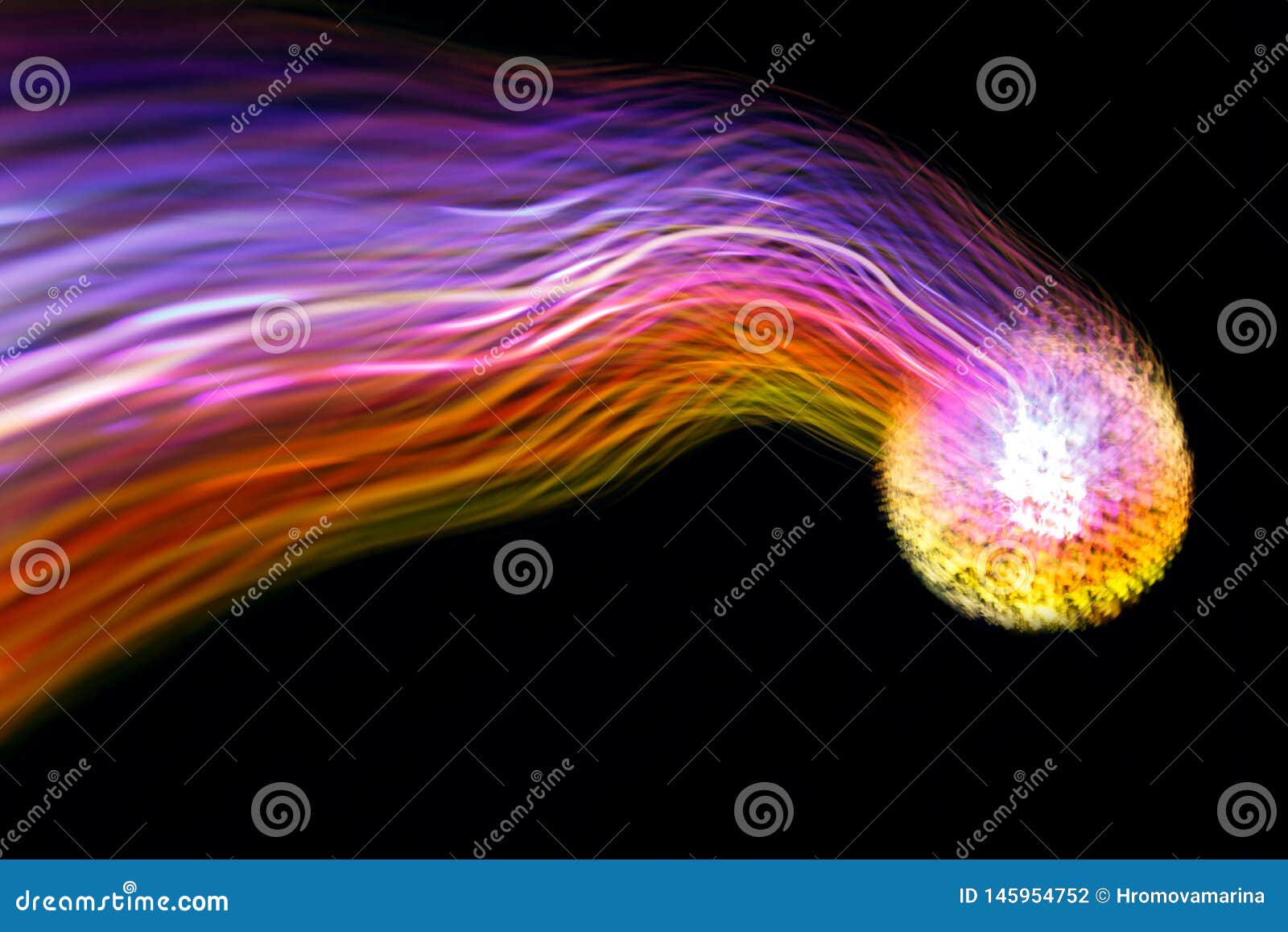 Abstract Blurred Space Comet, Multi-colored Light Lines Stock Photo ...