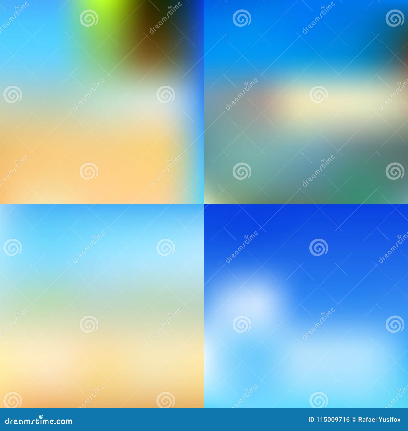 Abstract Blurred Summer Background. Set of Gradients Stock Vector ...
