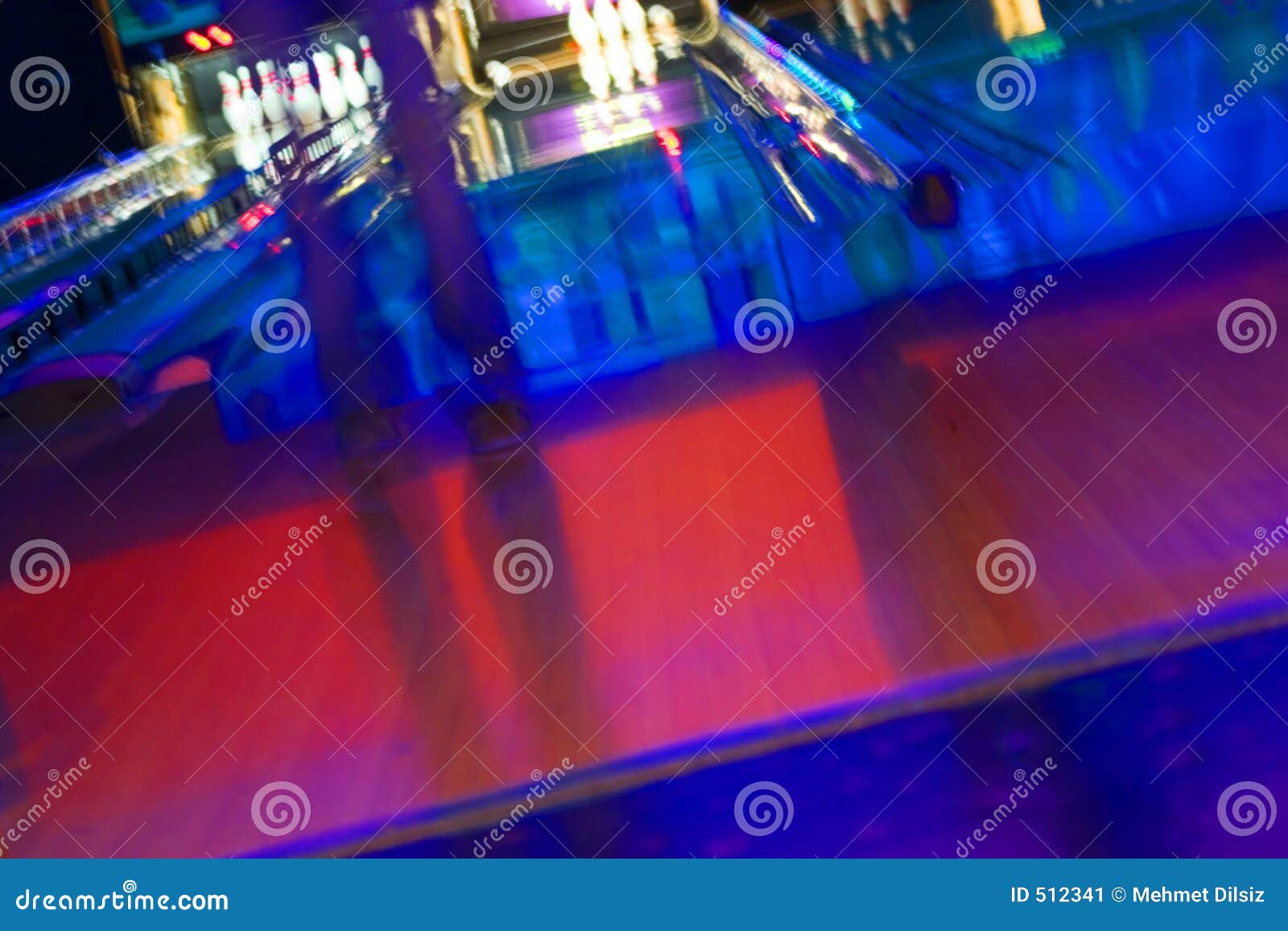 Abstract Blurry Bowling Alley with a Girl Standing Stock Image - Image ...