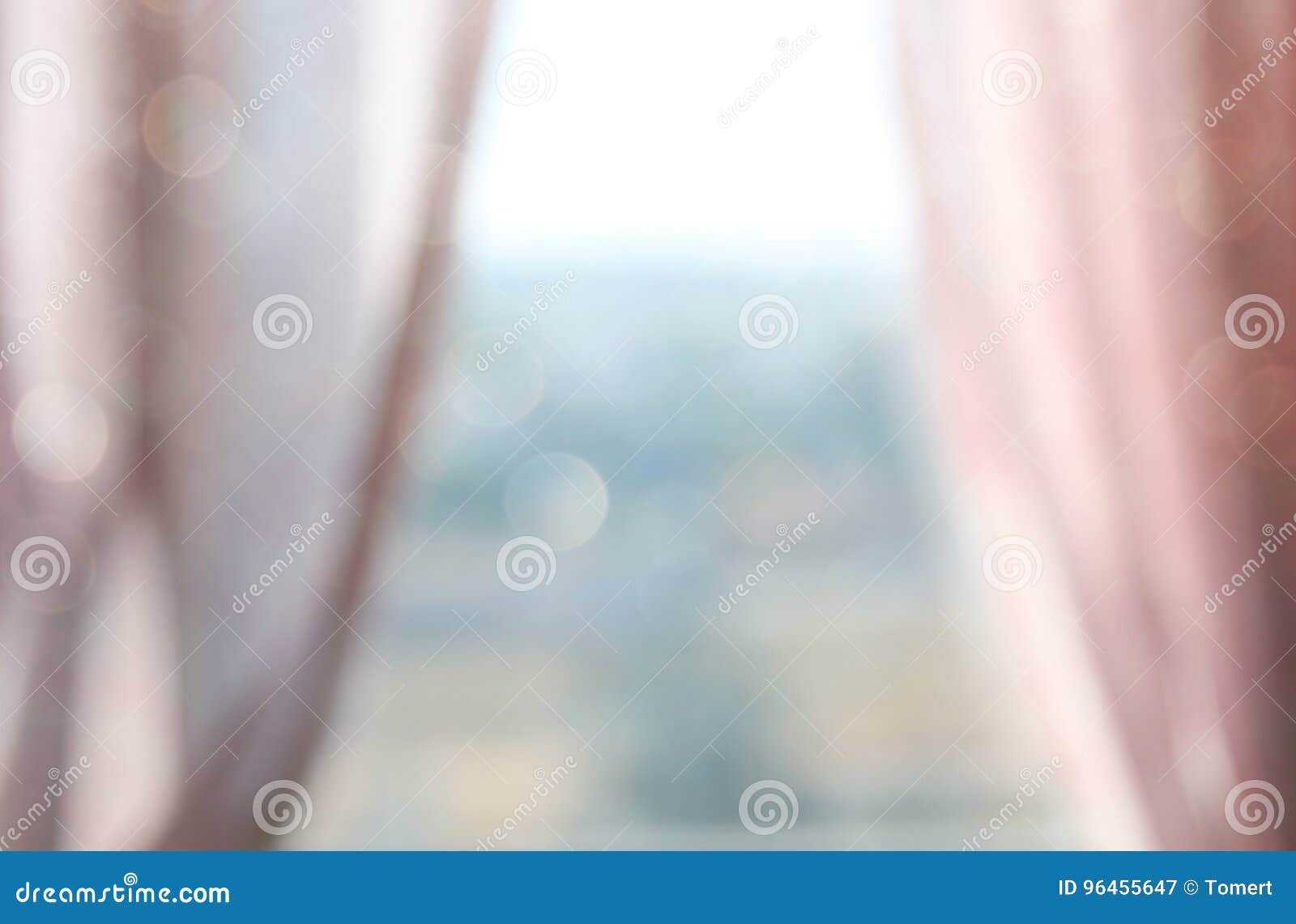 Abstract and Blurry Image of Window with Curtains Stock Image - Image ...