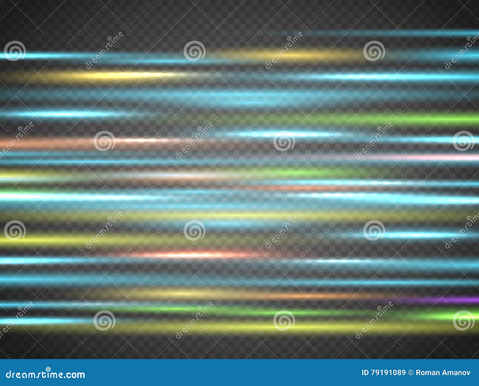 Abstract Blurry Motion Lines on Transparent Background. Stock Vector ...