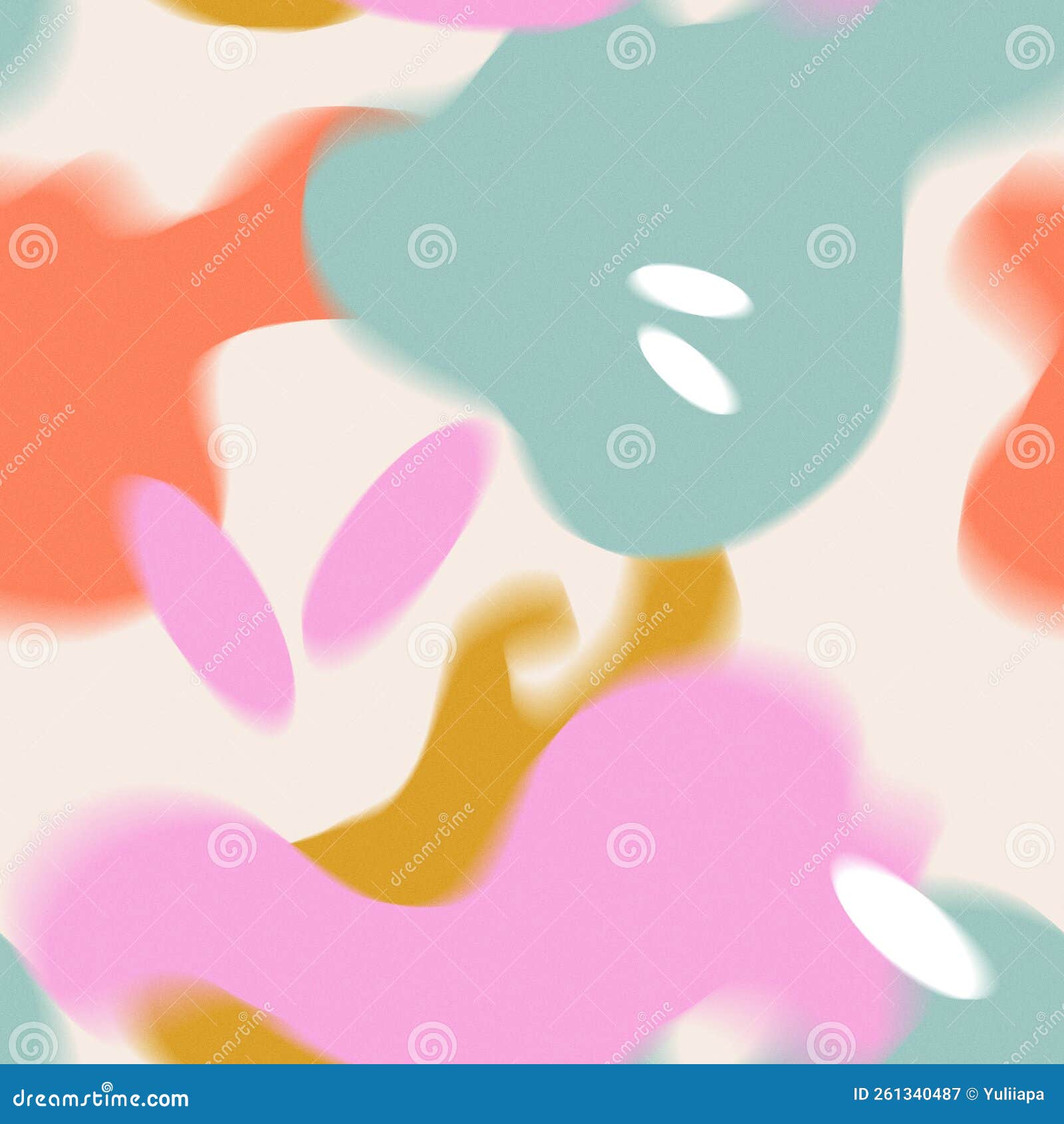 Abstract Blurry Shapes Pattern. Modern Colorful Background with Grainy ...