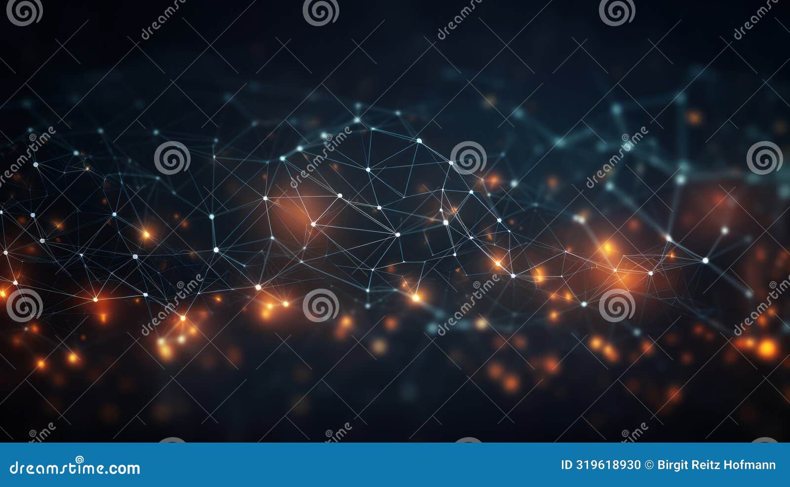 Abstract Blurry Technology Big Data Digital Particles Background Stock ...