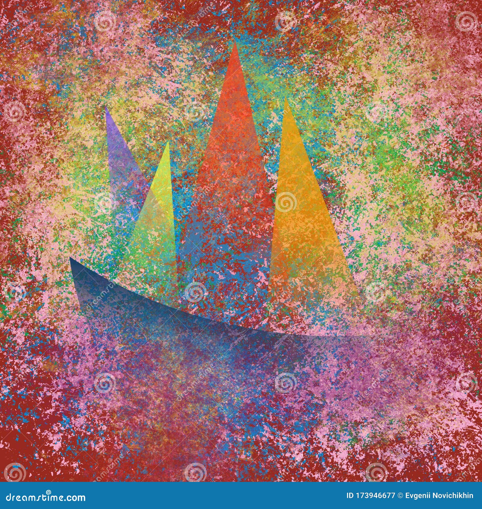 Abstract boat in the sea stock illustration. Illustration of ...