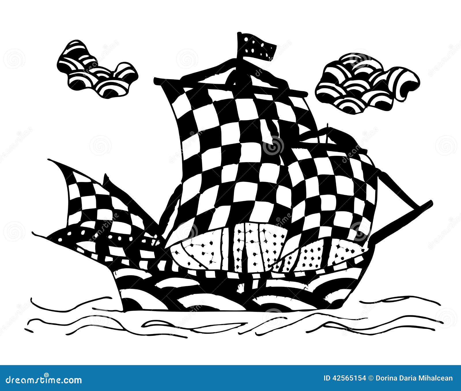 Abstract boat stock vector. Illustration of ocean, white - 42565154