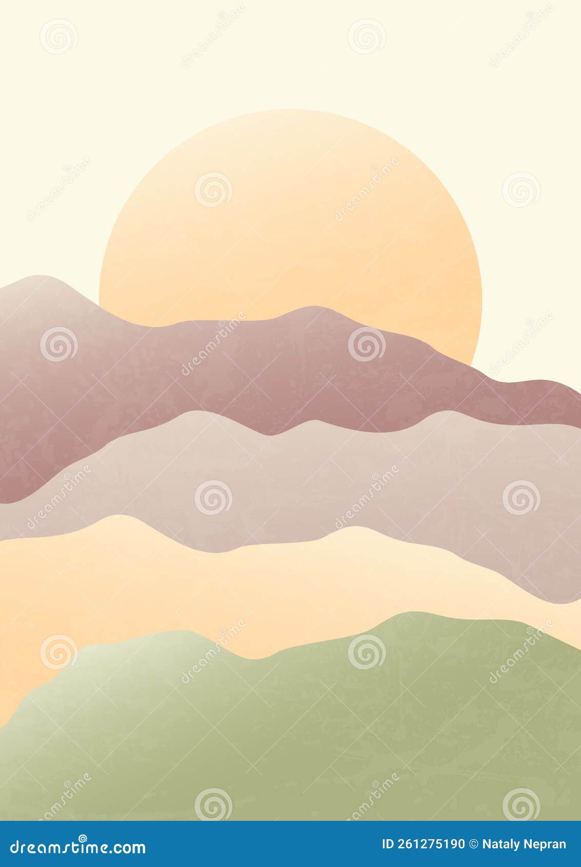 Abstract Boho Gradient Mountain Landscape Poster Stock Vector ...
