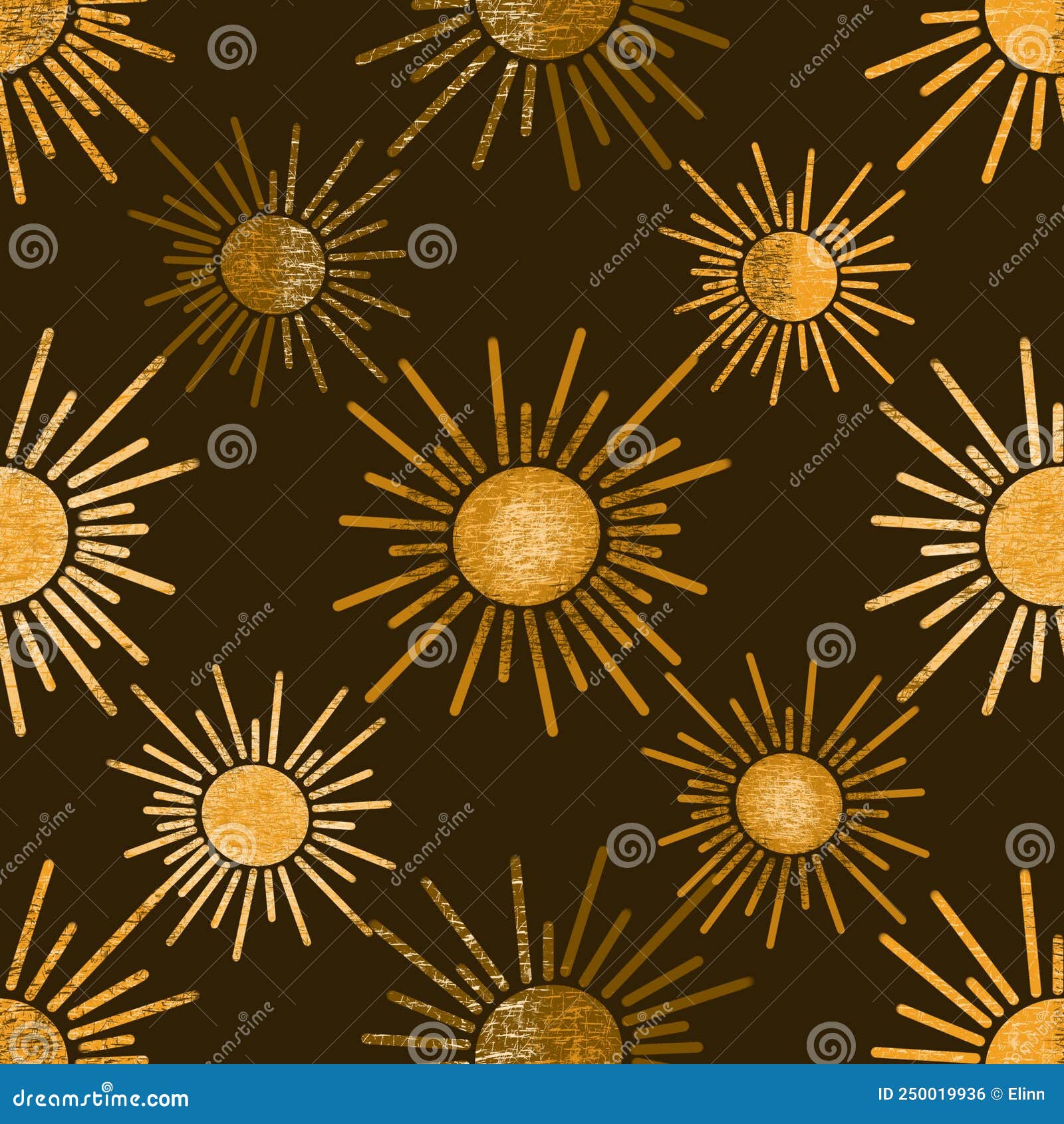 Abstract Boho Sun Pattern Design Background Rester Illustration Stock ...
