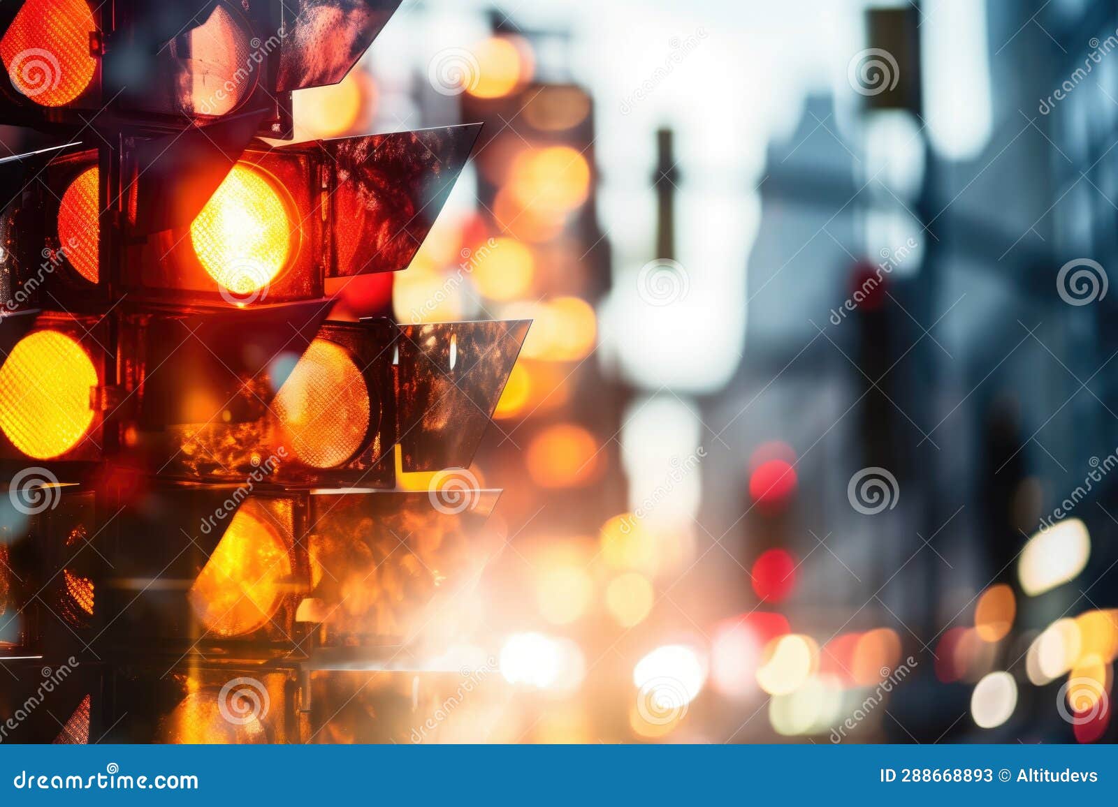 Abstract Bokeh Background of Traffic Lights during Rush Hour Stock ...