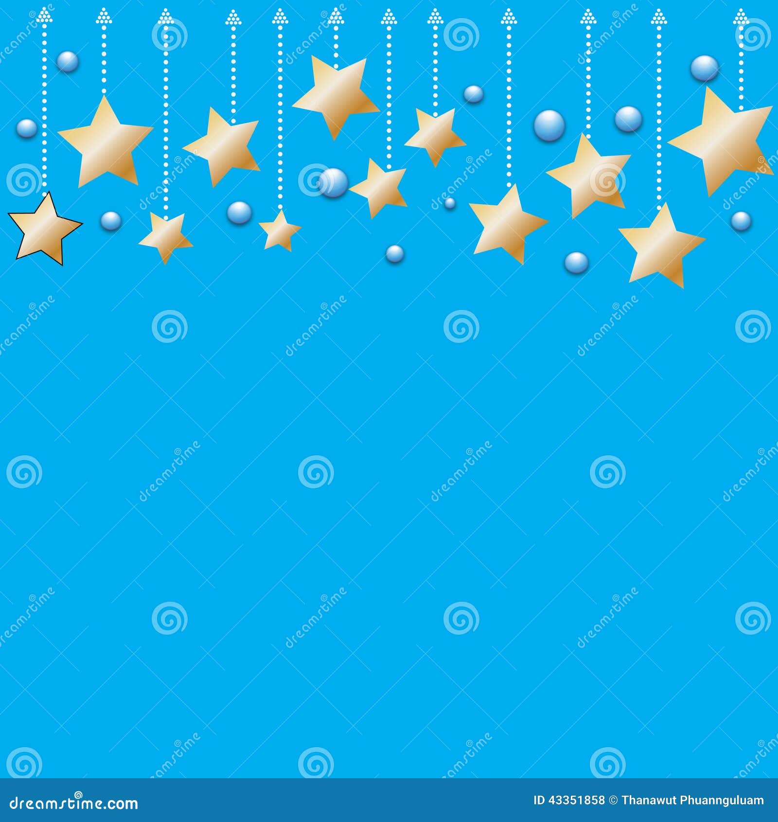Abstract Bokeh Gold Star on Blue Background Stock Illustration ...