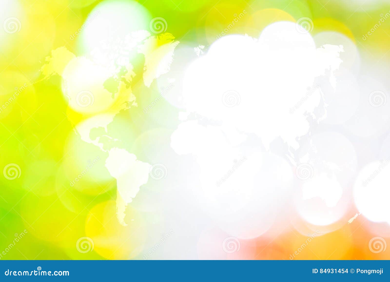 Abstract Bokeh of Light with World Map Stock Photo - Image of effect ...