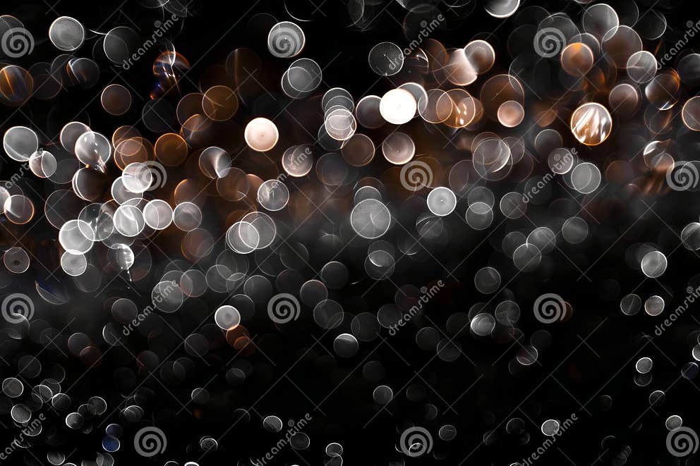 Abstract Bokeh Lights with Defocused Circular Patterns on Black Background Stock Image - Image ...