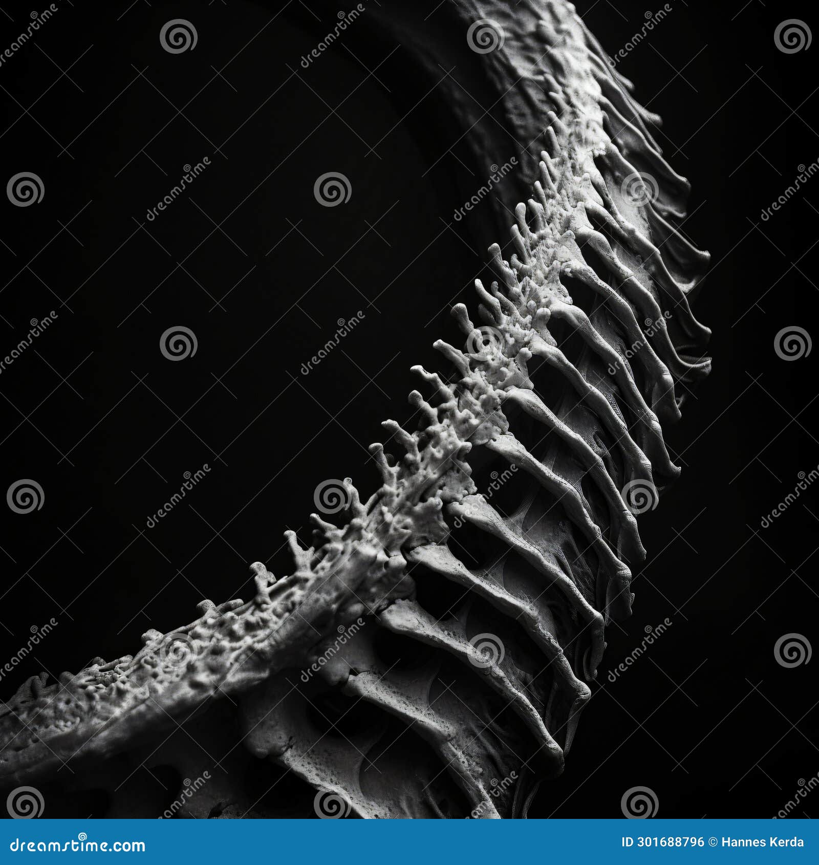 Abstract Bones Spine on Black Background Stock Illustration ...