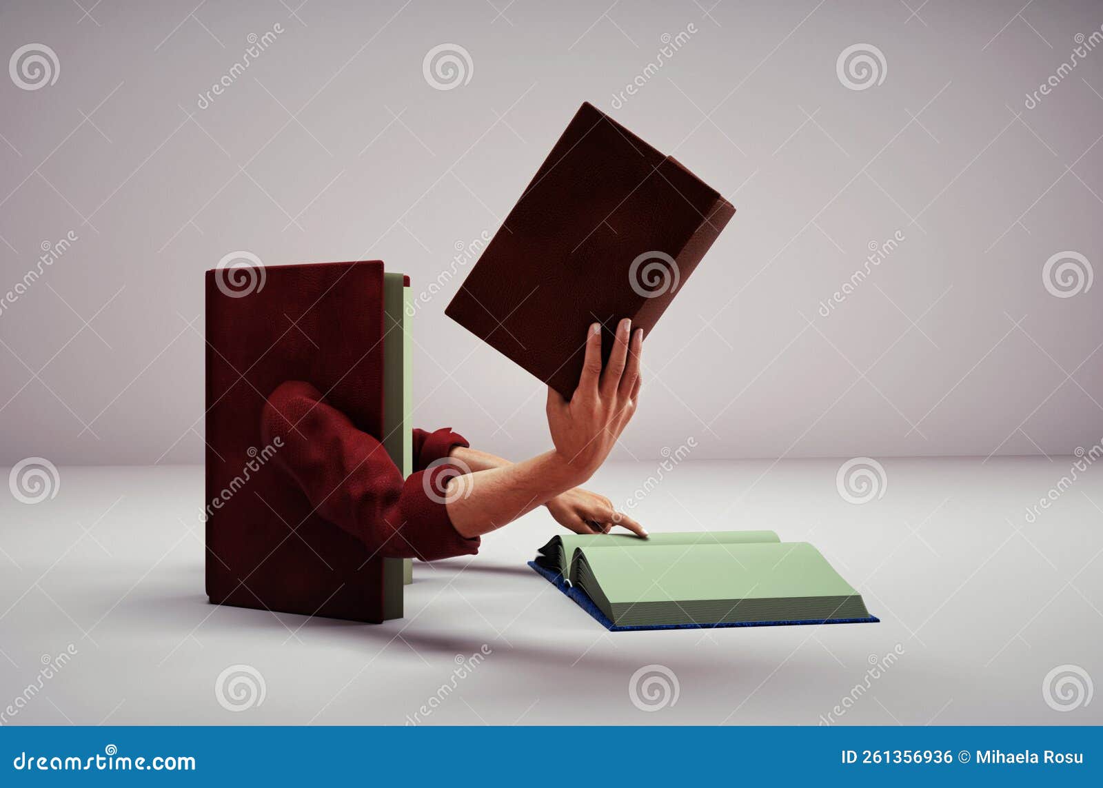 Abstract Book Reading Another Book . Research and Self Improvement ...