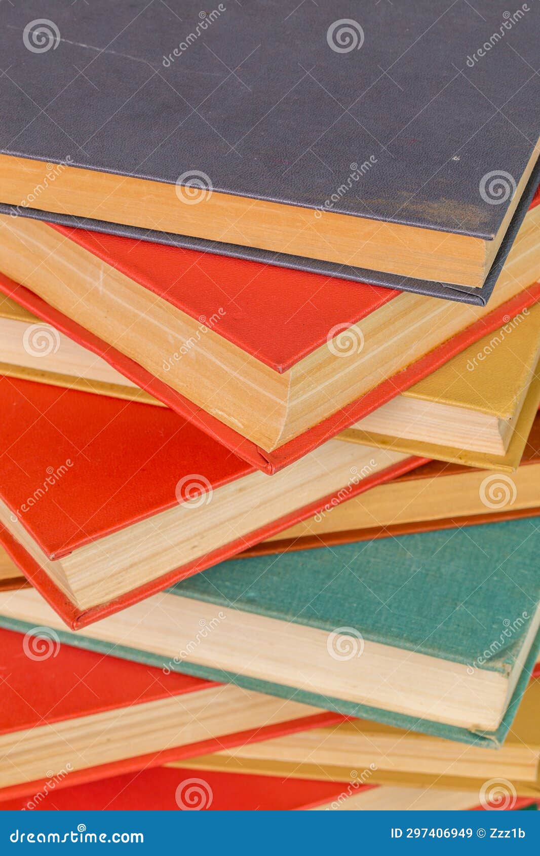 Abstract Books Background - Old Red and Muted Green Ones in a Vertical ...